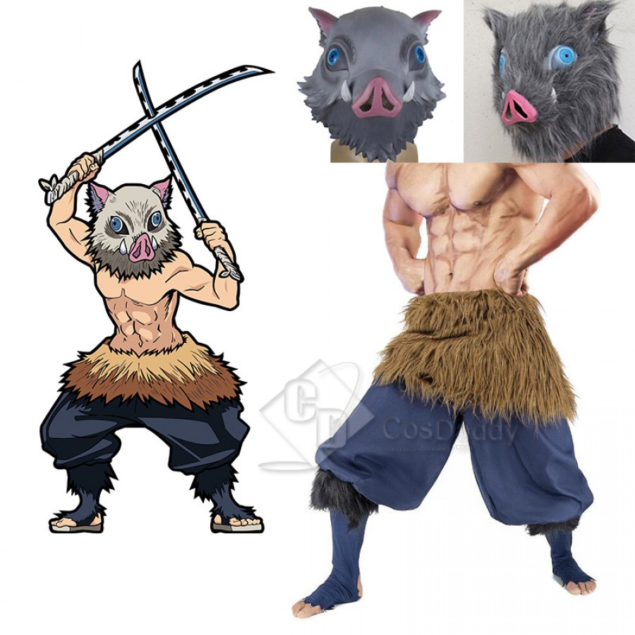 Demon Slayer Kimetsu no Yaiba Hashibira Inosuke Cosplay Costume Pants ...